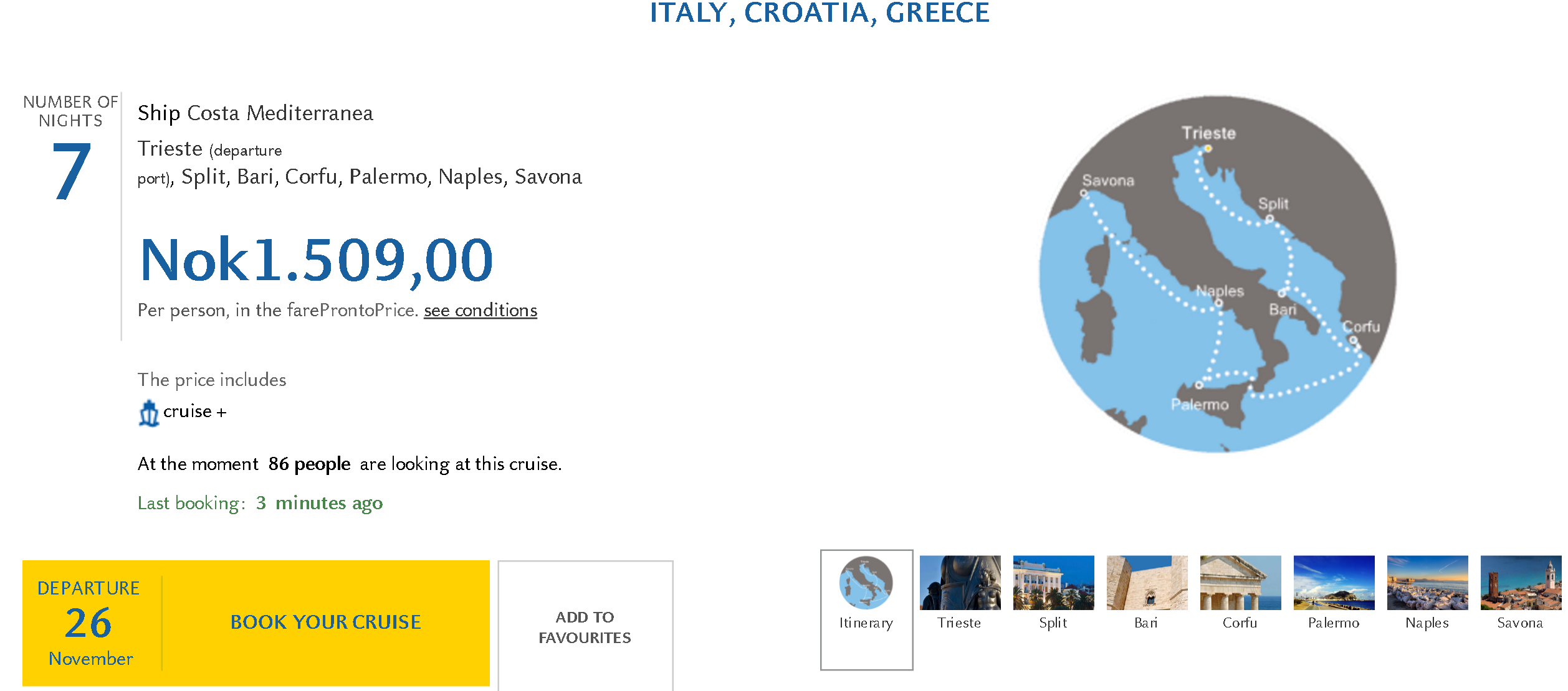 CRUISE: 8-day all Inclusive Cruise to Italy, Croatia & Greece for only ...