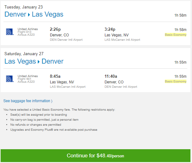 Denver To Las Vegas Vice Versa For Only 48 Roundtrip