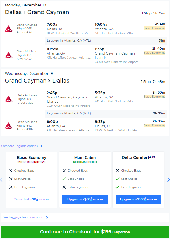 Dallas, Texas to the Cayman Islands for only $195 roundtrip
