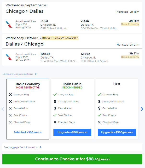 - Chicago to Dallas, Texas (& vice versa) for only $88 roundtrip