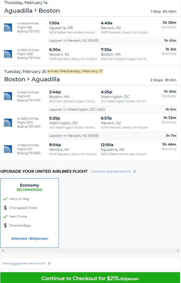 Aguadilla, Puerto Rico to Boston, USA for only $275 USD roundtrip