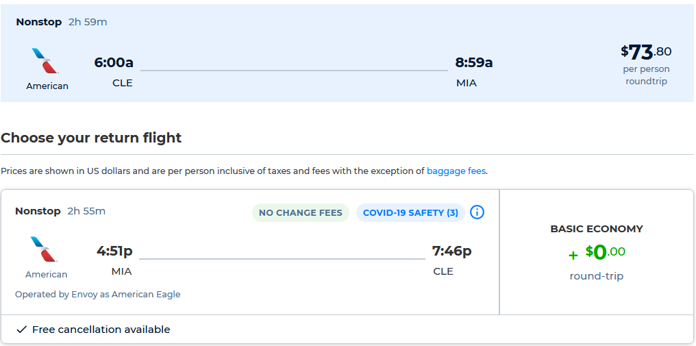 Non Stop From Cleveland Ohio To Miami Vice Versa For Only 73