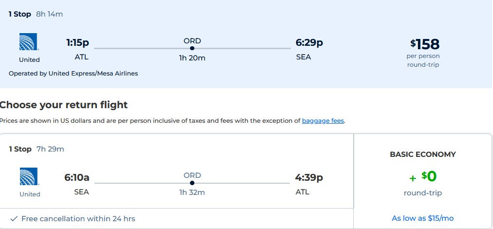 Atlanta to Seattle (& vice versa) for only $158 roundtrip (Feb-Mar dates)