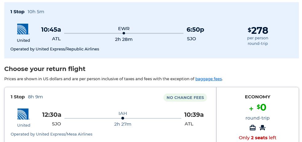 US cities to San Jose, Costa Rica for only $278 roundtrip (Dec-Mar dates)