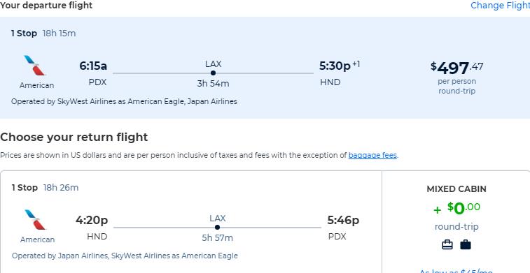Portland, Oregon to Tokyo, Japan for only $497 roundtrip (Jan-Apr dates)