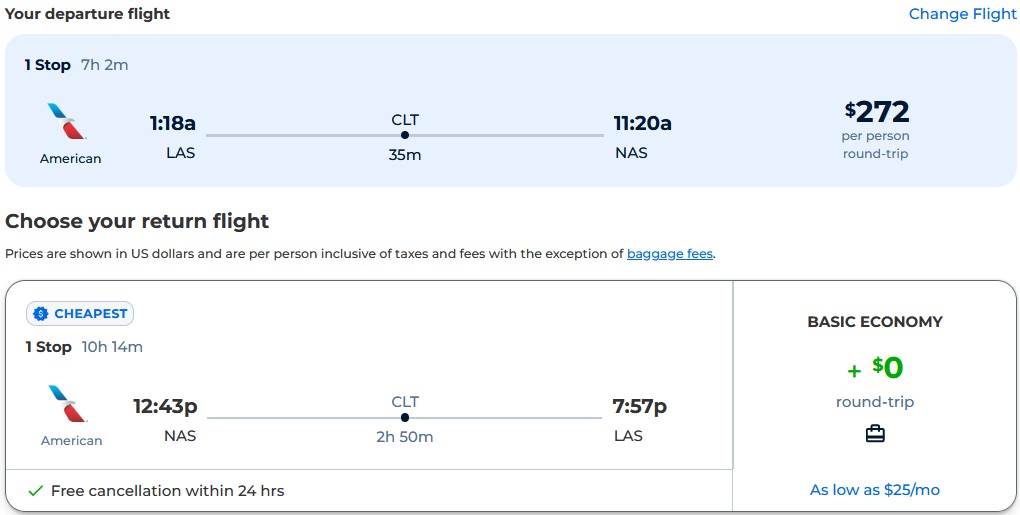 Las Vegas to the Bahamas for only $272 roundtrip (Jan-Mar dates)