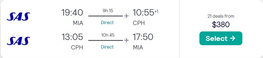 Non-stop from Miami to Copenhagen, Denmark for only $380 roundtrip (Nov ...