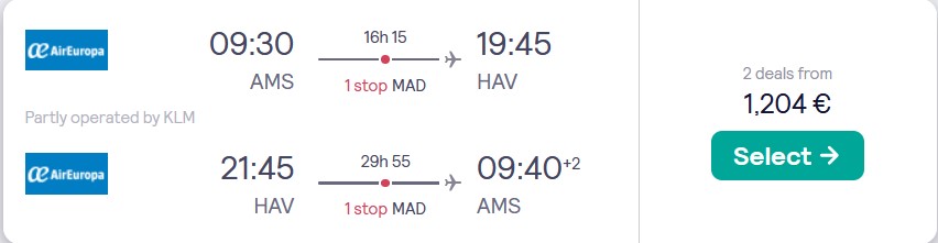 SUMMER: Business Class from Amsterdam, Netherlands to Havana, Cuba for ...