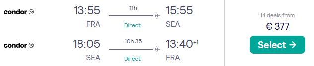Non-stop from Frankfurt, Germany to Seattle, USA for only €377 ...