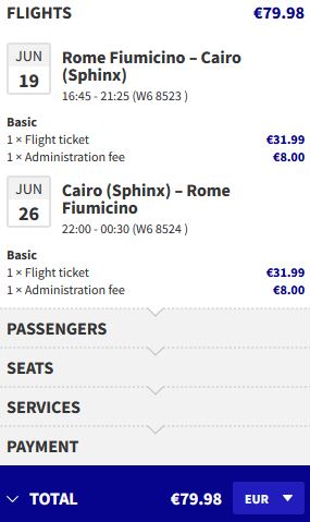 Rome, Italy to Cairo, Egypt for only €79 roundtrip (Wizz members price ...