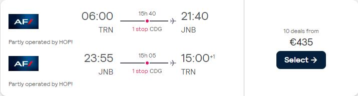 Turin or Milan, Italy to Johannesburg, South Africa from only €435 ...