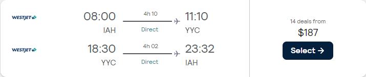 SUMMER: Non-stop from Houston, Texas to Calgary, Canada for only $187 ...