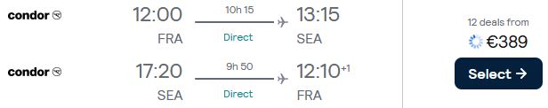 Non-stop from Frankfurt, Germany to Seattle, USA for only €389 ...
