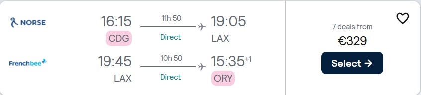Non-stop from Paris, France to Los Angeles, USA for only €329 roundtrip ...