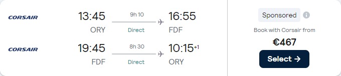 SUMMER: Non-stop from Paris, France to Martinique or Guadeloupe for ...